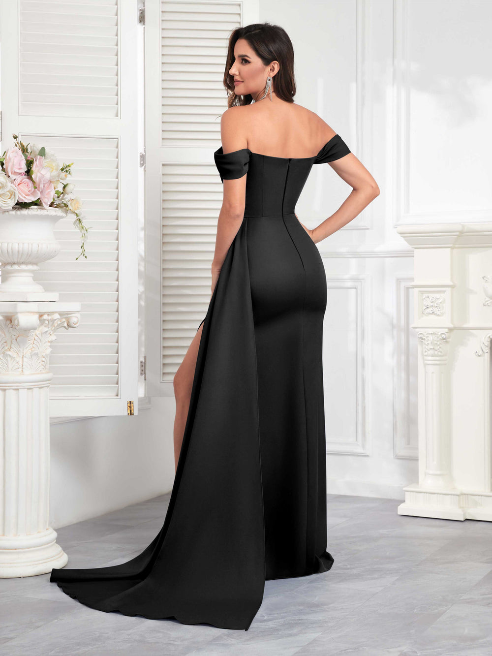 Dream Modern Off the Shoulder Slit Long Occasion Dresses