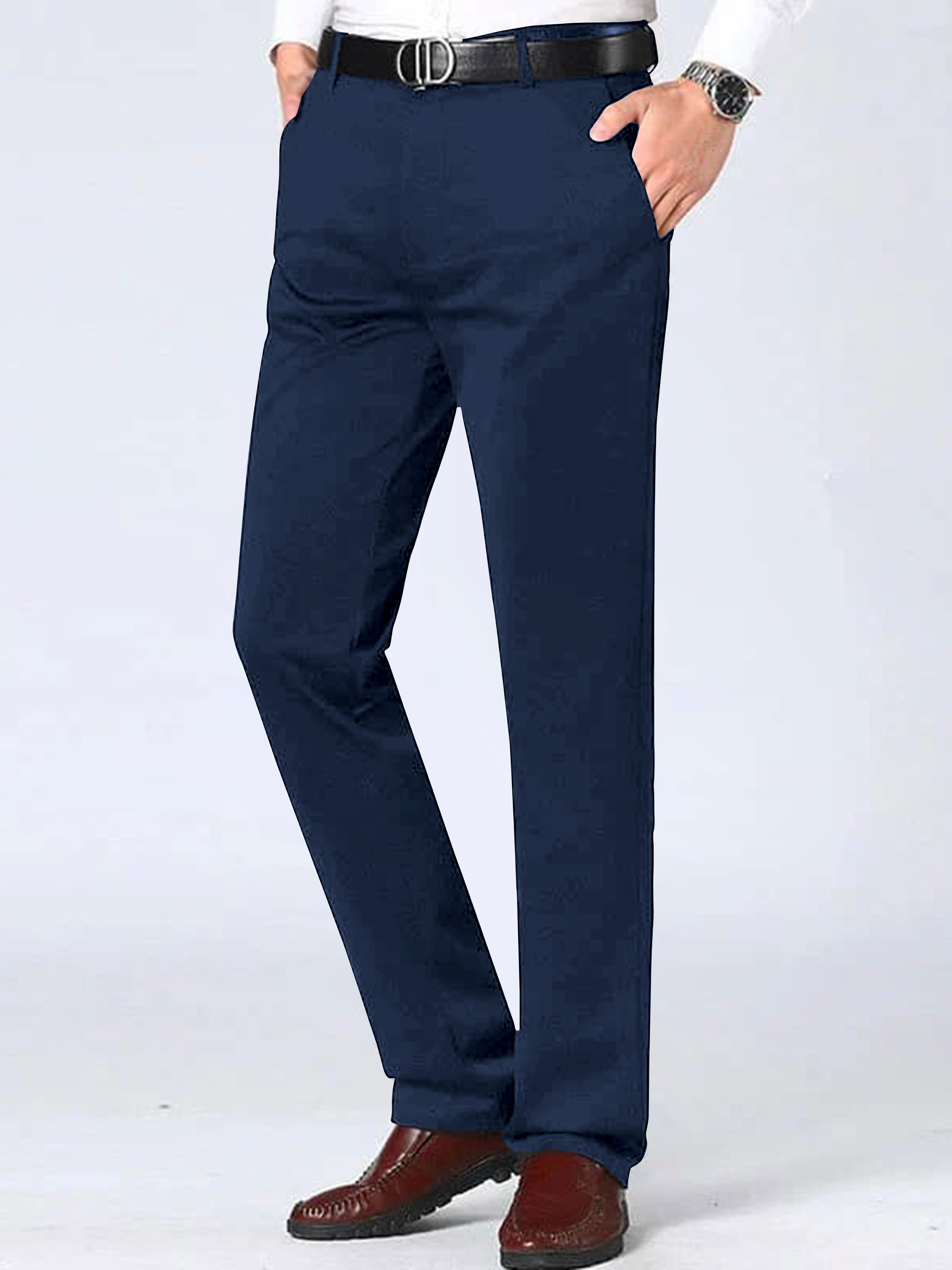 Refined Men's Tailored Fit Straight Leg Formal Suit Pants UK