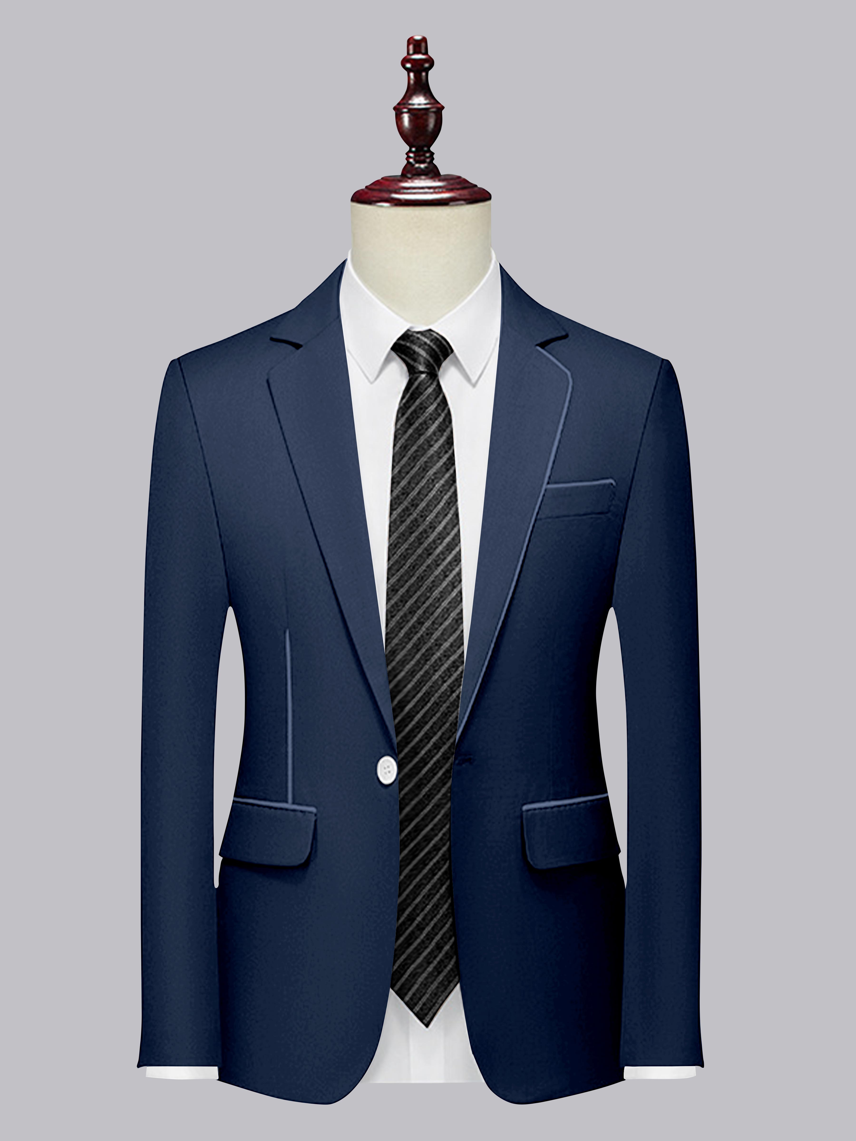 Sharp Men's One Button Notch Lapel Casual Suit Jacket