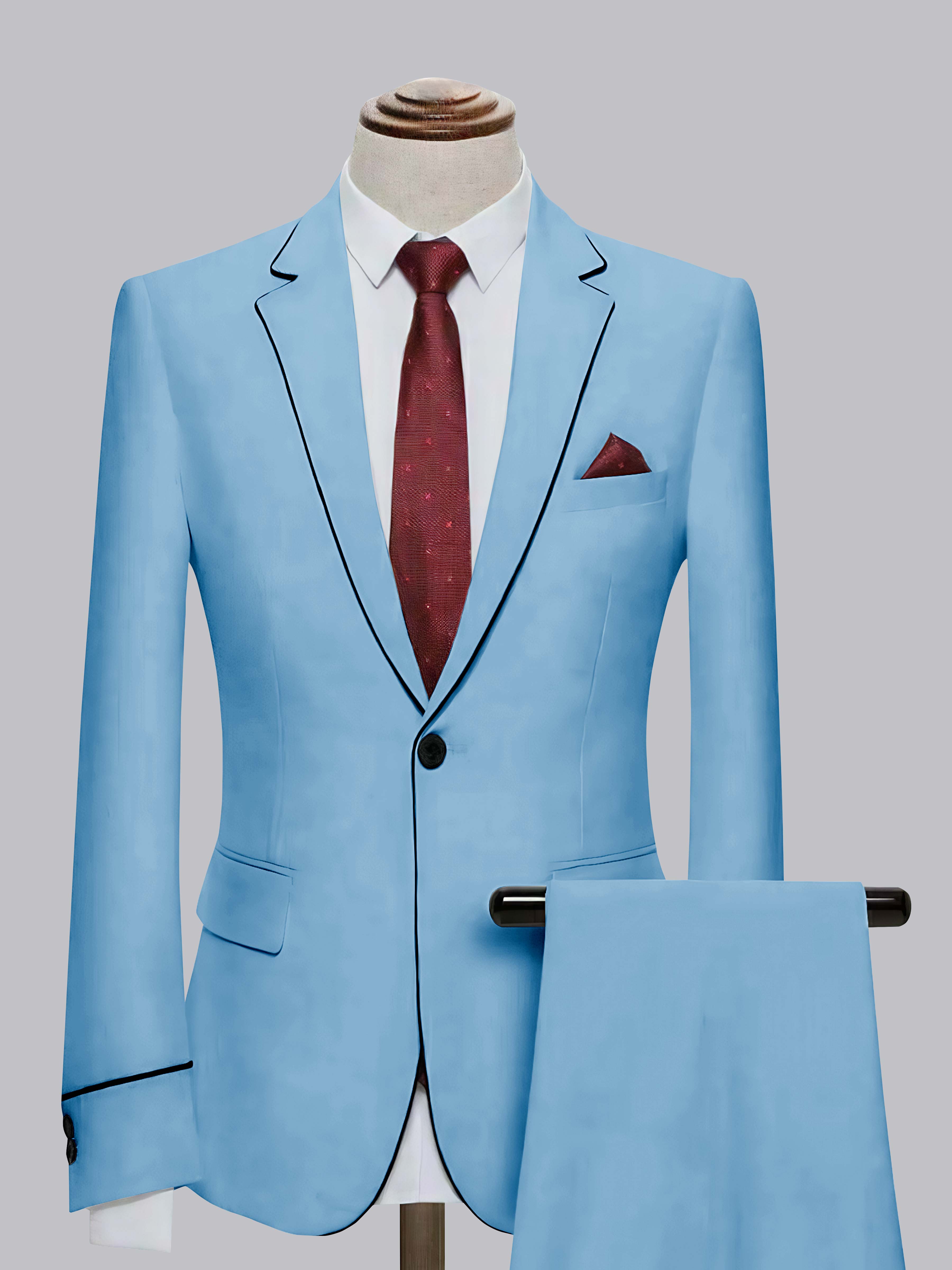 Tailored One Button Men's 2 Pieces Notch Lapel Suit for Business & Occ
